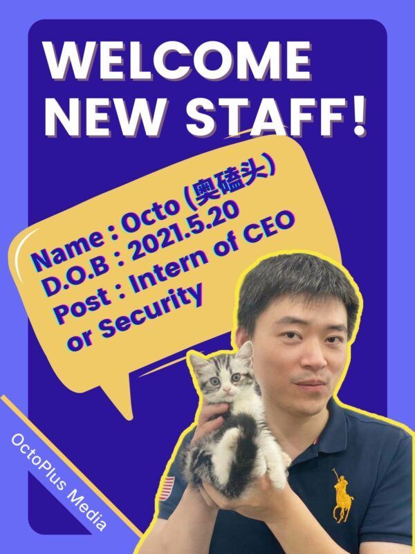 Happy Friday everyone! Let’s welcome our new intern – Ms. Octo!